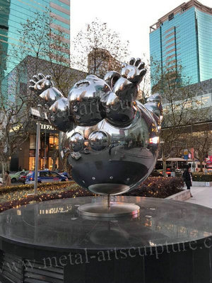 Outdoor Stainless Steel Sculpture / Abstract Metal Sculpture With Mirror Finish Surface