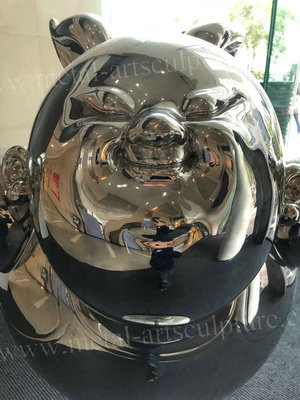 Outdoor Stainless Steel Sculpture / Abstract Metal Sculpture With Mirror Finish Surface