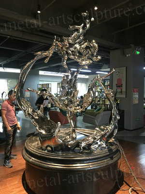Popular Stainless Steel Sculpture Polished Surface Contemporary Metal Garden Sculptures