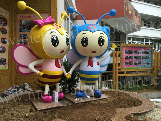Outdoor Stainless Steel Art Sculptures , 3m Size Metal Bee Sculpture