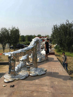 Lawn Decoration Large Modern Garden Sculptures With Stainless Steel Material