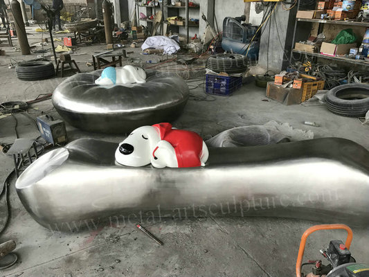 Yard Ornaments Stainless Steel Abstract Sculpture Color / Size Customized