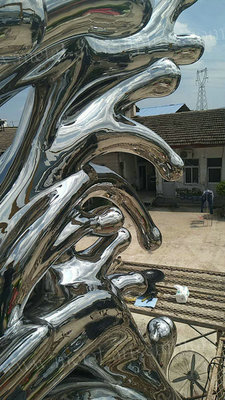Polished Famous Abstract Sculptures / Handmade Metal Lawn Art Sculpture