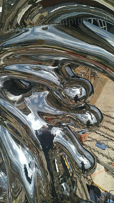 Polished Famous Abstract Sculptures / Handmade Metal Lawn Art Sculpture