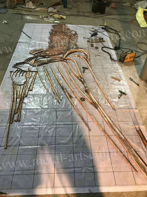 Painted Color Wall Relief Sculpture Fiberglass Material Service Customized