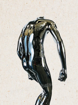 Indoor Abstract Modern Stainless Steel Sculpture Human Shape Design As Gallery Display