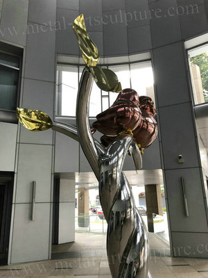 Decor Polished Metal Bird Sculpture , Modern Metal Garden Sculptures For Hotel Lobby