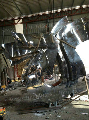Large Modern Outdoor Sculpture Recycled Metal Sculptures Garden Art For Residence Decor