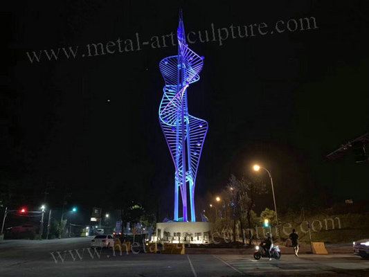 8m Size Large Modern Outdoor Sculpture Curve Design Concrete Garden Statues
