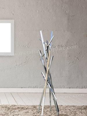 Polished Mirror Straight Line Glorious Stainless Steel Sculpture As Villas Ornaments