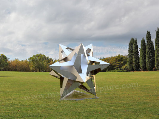 Pentastar Shape Modern Outdoor Sculpture With Matte Effect As Real Estate Decor