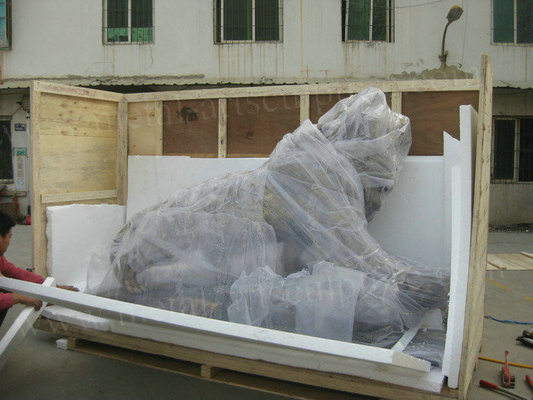 Large Fiberglass Animal Sculptures Outdoor Decoration Fiberglass Lion Statue