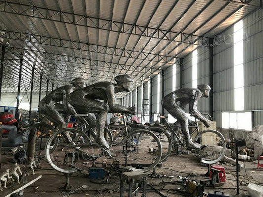 Customized Modern Bicycle Art Sculpture , Outdoor Garden Sculpture ODM Accept