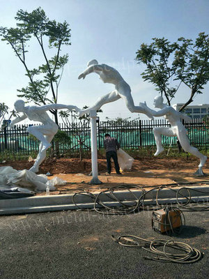 Modern Outdoor Ornamental Statues , Running Athlete Abstract Human Sculpture