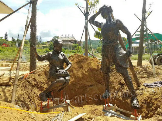 Casting Modern Bronze Sculpture , Garden Ornaments Statues Outdoor Ground Decoration