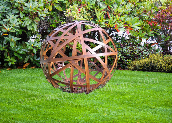 Wonderful Ball Corten Steel Sculpture Urban Landscape Rusty Outdoor Decoration