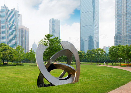 Round Modern Art Sculpture Stainless Steel As External Lawn Decoration