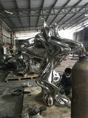 Mirror Abstract Stainless Steel Ornament Sculpture As Exterior Landscape Decor