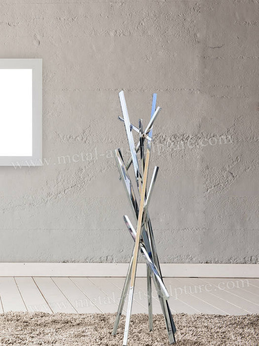 Polished Mirror Straight Line Glorious Stainless Steel Sculpture As Villas Ornaments