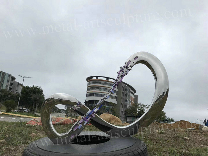 Circle Design Large Outdoor Statues Outdoor Decoration Welded Garden Art Sculpture
