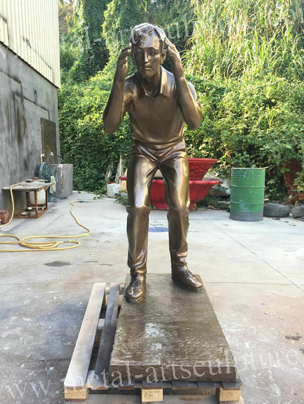 Customized Size Figure Statue Outdoor Lawn Ornaments , Copper Life Size Statues