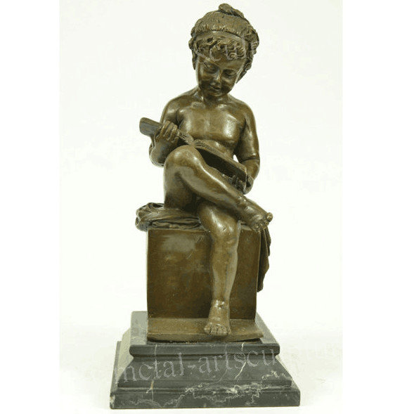 Copper Figure Statue Decorative Garden Ornaments Reading Sculpture Design