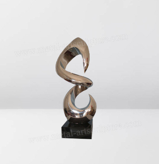Curve Gold Color Metal Art Sculpture As Gallery Display Modern Shape Design