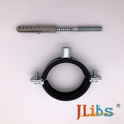 EPDM Rubber Galvanized Pipe Clamps Stanitary Ware Clamp With 2pcs M6X20mm Screw