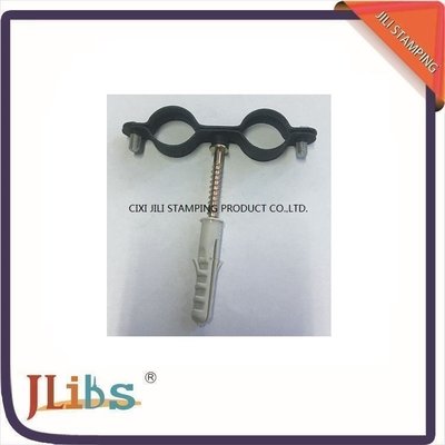Black Coating Galvanized Iron / Stainless Steel Pipe Clips M6 With Screw