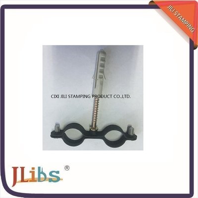 Black Coating Galvanized Iron / Stainless Steel Pipe Clips M6 With Screw