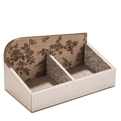 print flower beige leather tv remote controller holder for hotel supply