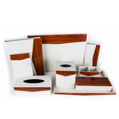 Free sample china manufacturer 5-star hotel real leather office desk pad