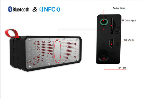 Super bass passive sport bluetooth speaker , Smartphone / Laptop Bluetooth 2.1 Speakers