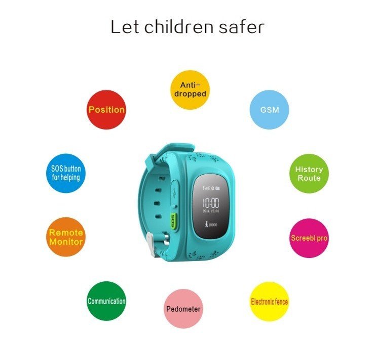 Child Gps Tracker Wrist Watch With Remote Location Tracking , Kids Tracking Device Watch