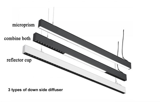 80W Indoor Linkable Recessed Linear LED Ceiling Lights For Home Office Studio Hospital
