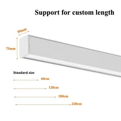 Commercial Exhibition SMD2835 20W Suspended LED Linear Strip Light Pendant Fixture