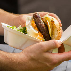 6" biodegradable disposable sugarcane bagasse burger food box