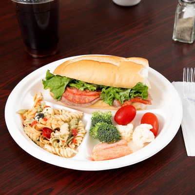 9inch Round Sugarcane plate unbleached biodegradable bagasse pulp plates without compartment