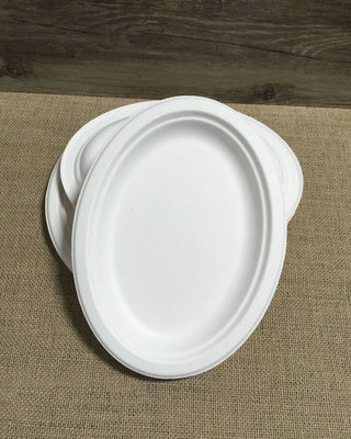 12.5" x 10"inch disposable oval plates biodegradable sugarcane bagasse plate