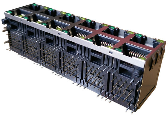 0833-2X6R-55 Stacked POE RJ45 Connector 2x6 Gigabit Voip 10/100/1000M Magjack