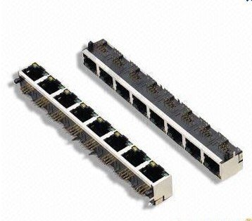 ABS 10/100Base-TX Multi port 1.5 amp gold plating PCB RJ45 bronze connectors