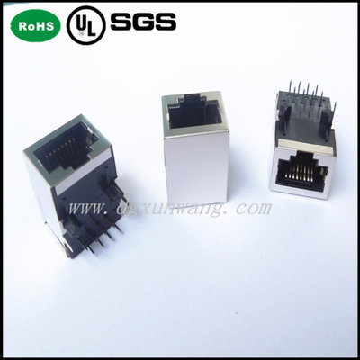 Single Port RJ45 Connector with Integrated Magnetics