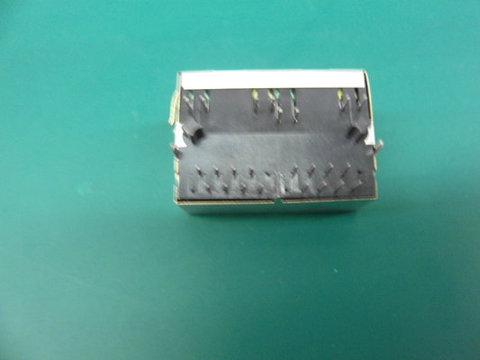 USB Hub 100Base 2 Port RJ45 Socket With Transformer Surface Mount , TAB Down