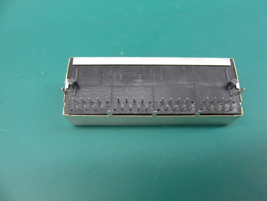 90° Switch 8P8C Shielded 4 Port RJ45 Jack With Magnetics Networking Use