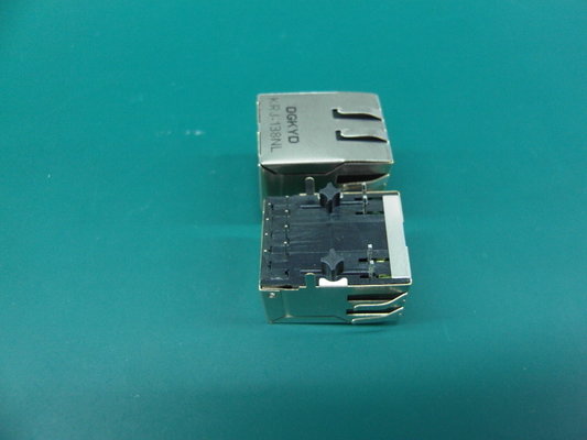 IEEE Communication Cat 6 RJ45 Connector With LED Vertical 1 X 1 Single Port