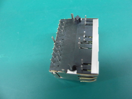 Multi 8 Pin Right Angle RJ 45 Connector With LED Dual Port KRJ-201DNL
