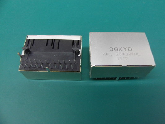10 / 100 / 1000Base-T 10P8C POE RJ45 90 Degree Connector 1 X 2 Port IEEE 802.3 Custom