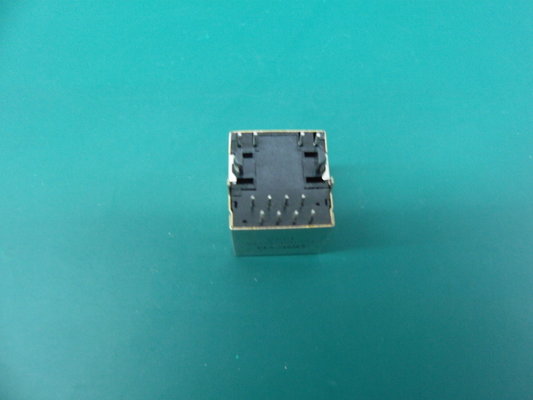 Metal Shielded Modular PCB RJ45 Jack 180 Degree , Top Entry Tab-Up OEM KRJ-180CGYNL