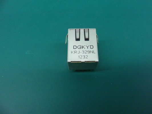 10 / 100 / 1000 Base-T LED RJ45 PCB Connector Rohs Compliant 1 X 1 Port 21.3mm