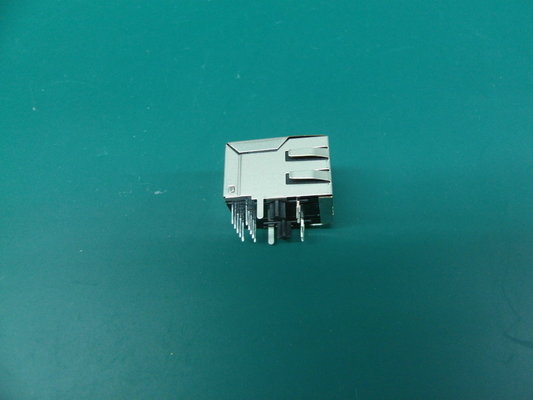 Ethernet 10 Pin PCB RJ45 Jack , 1 X 1 RJ45 PCB Connector With EMI Fingers KRJ-9003NL